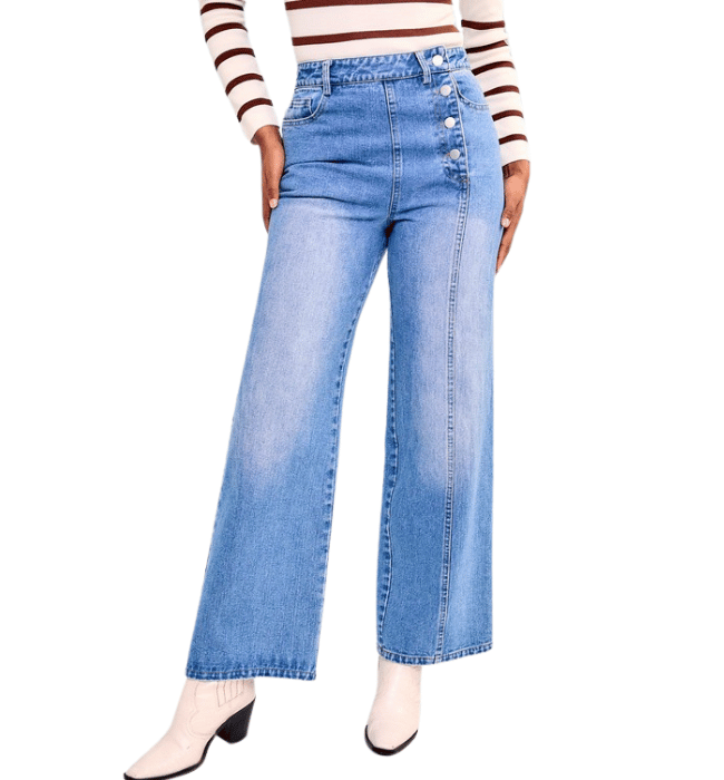 Huntley Side Button Jeans — Hudson Square Boutique LLC